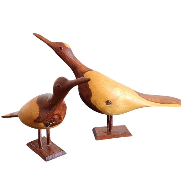 Accents | Carved Wood Bird Statues | Poshmark